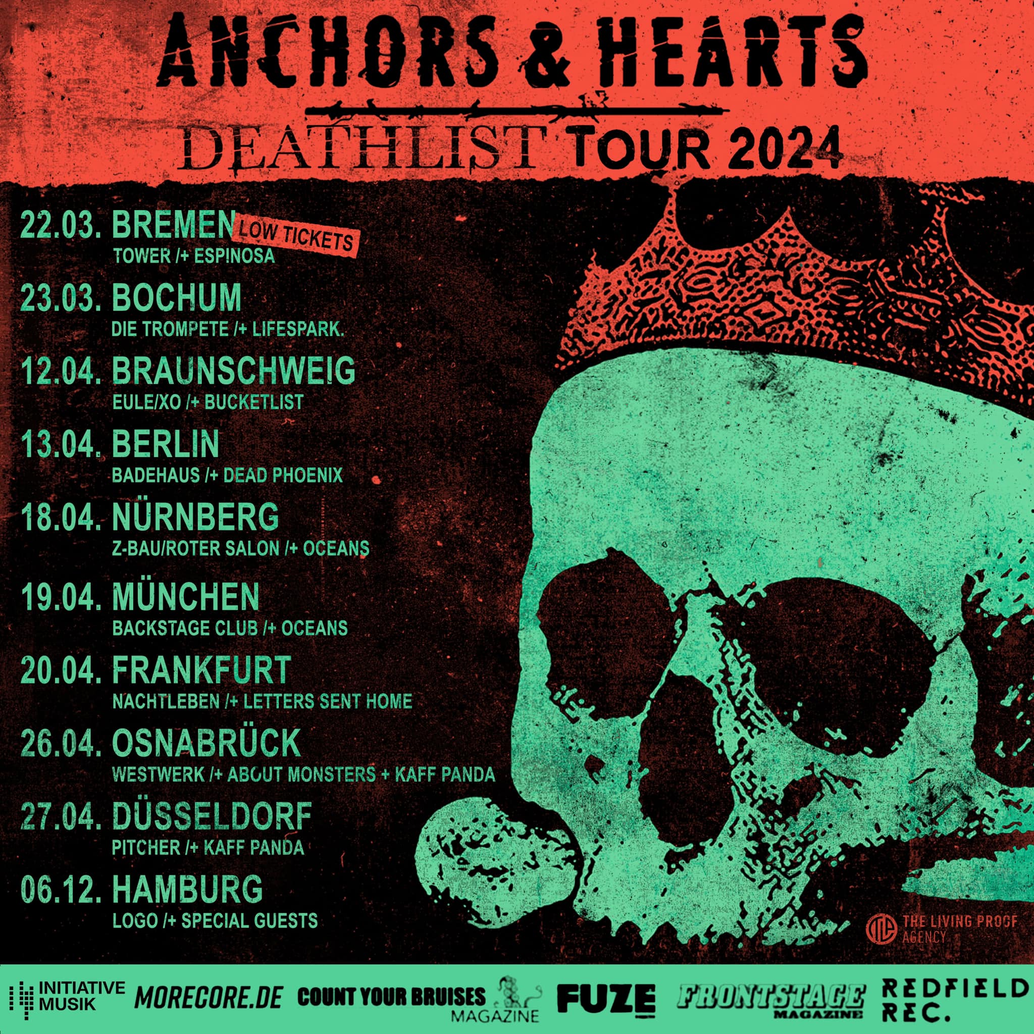 Anchors & Hearts auf "Deathlist"-Tour im März und April