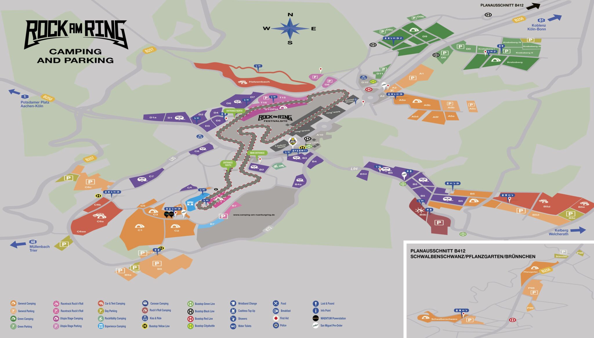 Rock am Ring 2025: Camping- und Parkplan und Infield-Map