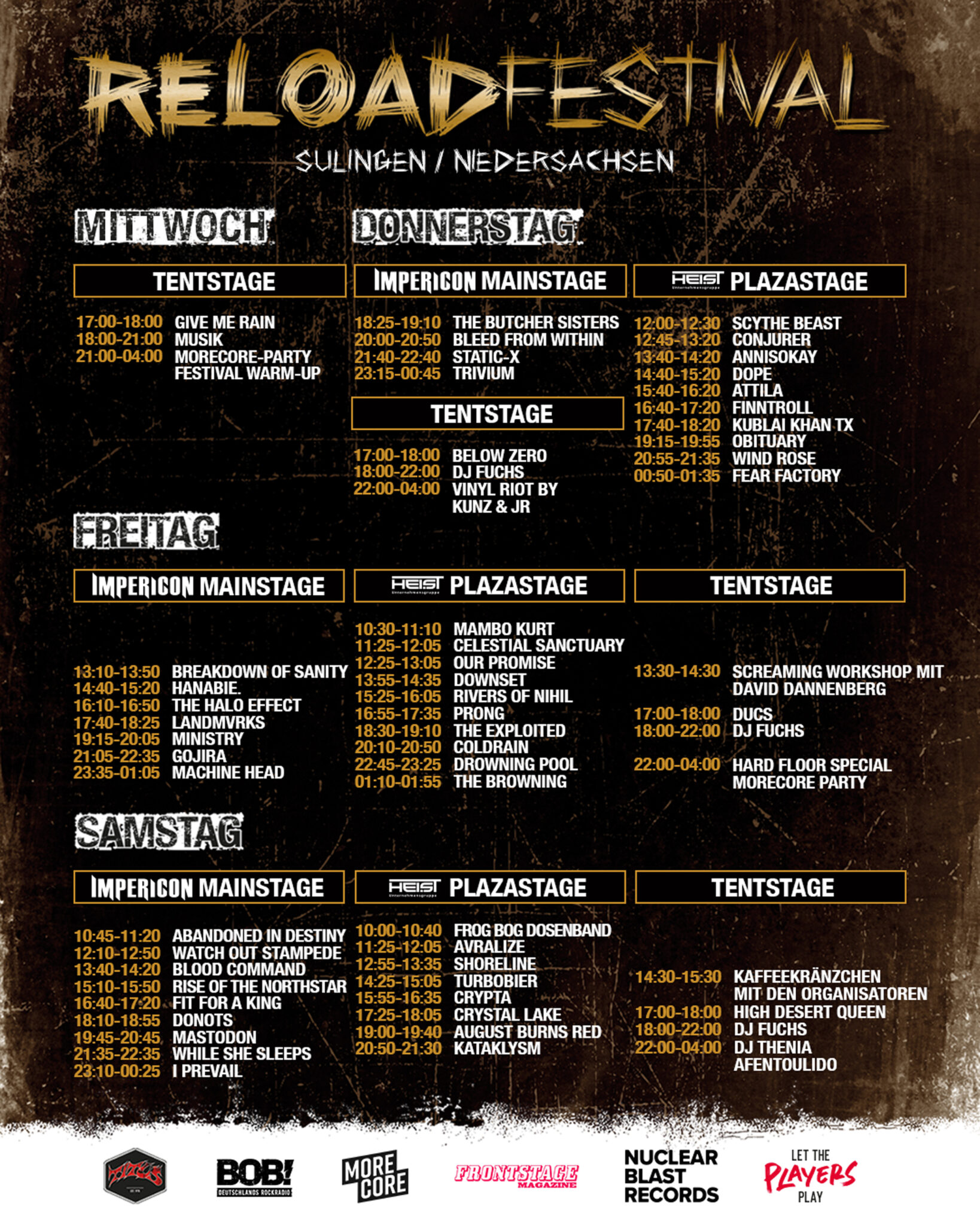 Reload Festival mit Tagestickets und Running Order für 2025