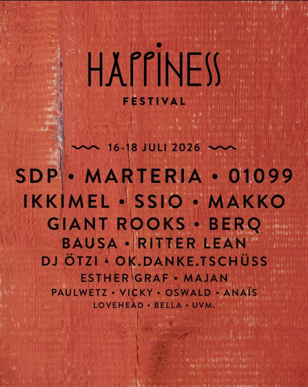Happiness Festival 2026: Zweite Line-Up Welle